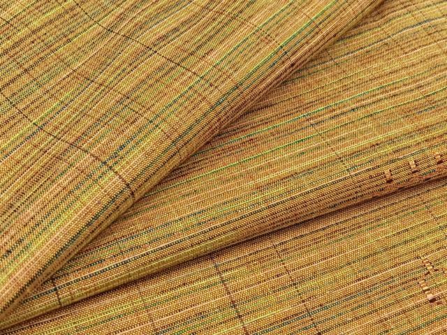 平和屋着物▽上質な紬　単衣　横段文　正絹　逸品　AABB8018jh