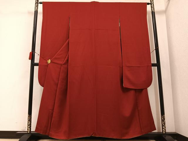 平和屋着物●豪華振袖　色無地　紅海老茶色　正絹　逸品　AABB8207ph