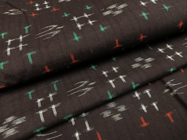 平和屋着物●久留米絣　単衣　琉球絣文様　綿　逸品　AABB8213ph