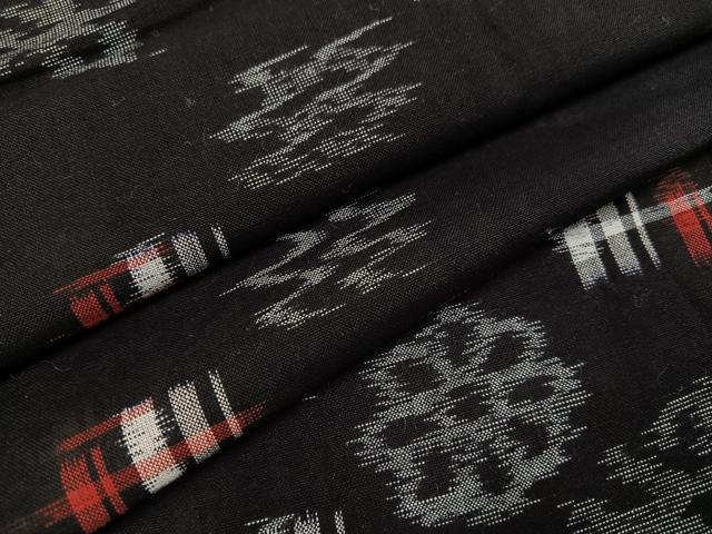 平和屋着物●久留米絣　単衣　琉球絣文様　綿　逸品　AABB8214ph