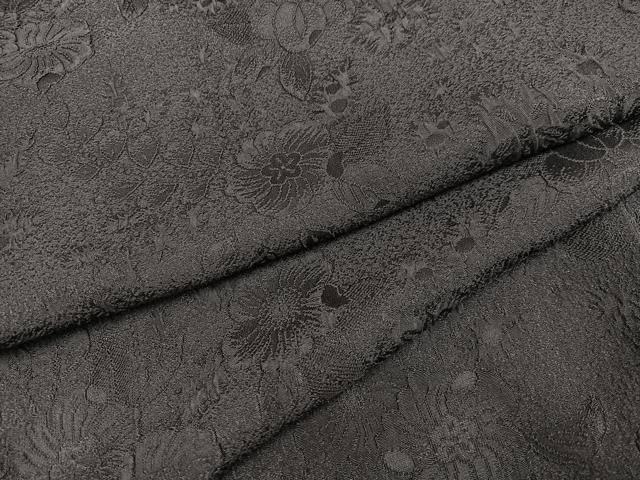 平和屋着物●上質な色無地　辻が花地紋　消炭色　正絹　逸品　AABB8217ph