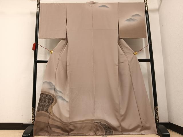 平和屋着物●訪問着　遠山霞文　暈し染め　金銀彩　正絹　逸品　AABB8234ph