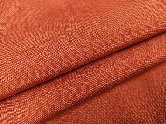 平和屋着物●上質な紬　色無地　赤茶色　正絹　逸品　AABB8240ph