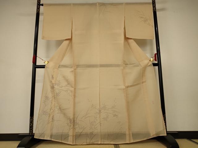 平和屋着物＊夏物　訪問着　紗　作家物　草花文　ますいわ屋扱い　正絹　逸品　AABB8246jd