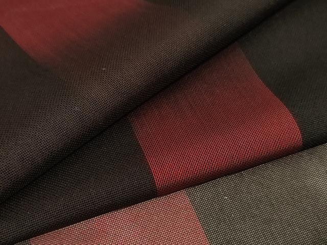 平和屋着物＊夏物　小紋　紗　変わり市松　正絹　逸品　AABB8262jd