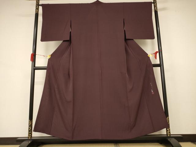 平和屋着物＊夏物　松尾光琳　色無地　絽　黒鳶色　正絹　逸品　AABB8268jd