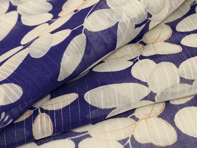 平和屋着物＊夏物　小紋　紗　草花文　正絹　逸品　AABB8272jd