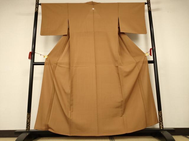 平和屋着物＊夏物　色無地　絽　香染色　正絹　逸品　AABB8276jd