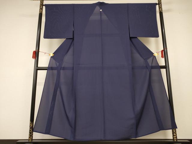 平和屋着物＊夏物　色無地　絽　青褐色　正絹　逸品　AABB8277jd