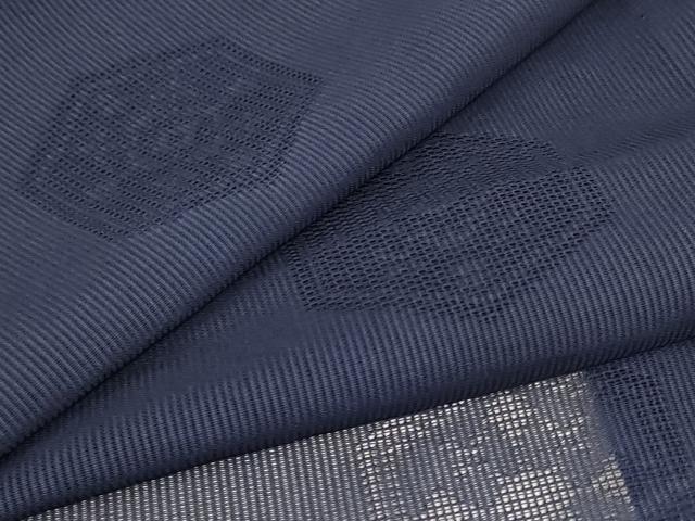 平和屋着物＊夏物　小紋　縦絽　亀甲文　正絹　逸品　AABB8299jd