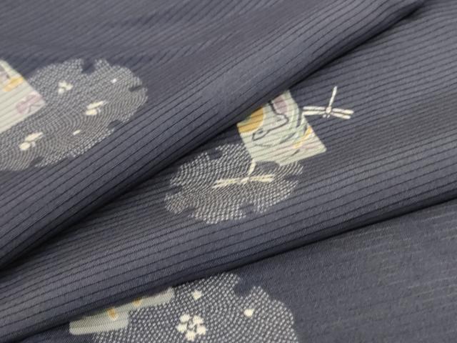 平和屋着物＊夏物　小紋　絽　雪輪花文　正絹　逸品　AABB8309jd