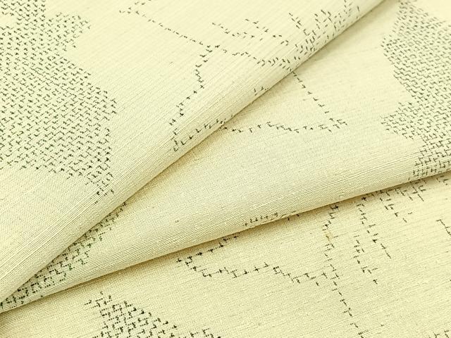 平和屋着物▽上質な紬　単衣　舞蝶文　正絹　逸品　AABB8361jh