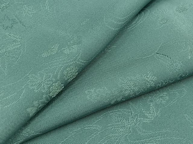 平和屋着物▽上質な色無地　単衣　風景花地紋　浅縹色　正絹　逸品　AABB8383jh