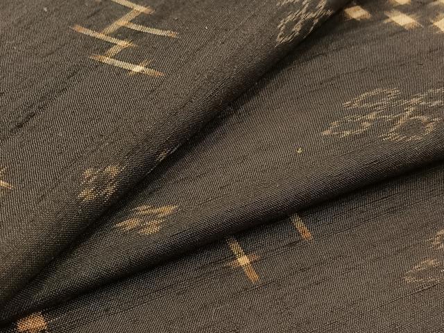 平和屋着物▽国指定重要無形文化財　本場久米島紬　手織　単衣　絣柄　正絹　逸品　AABB8396jh