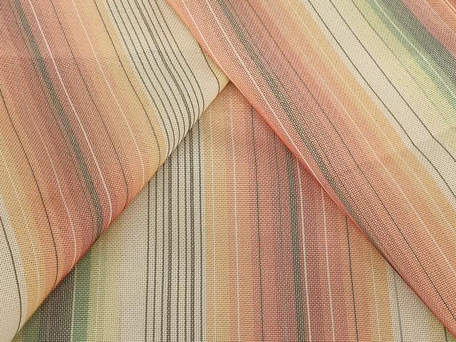 平和屋着物＊夏物　小紋　紗　縞　正絹　逸品　AABB8603st