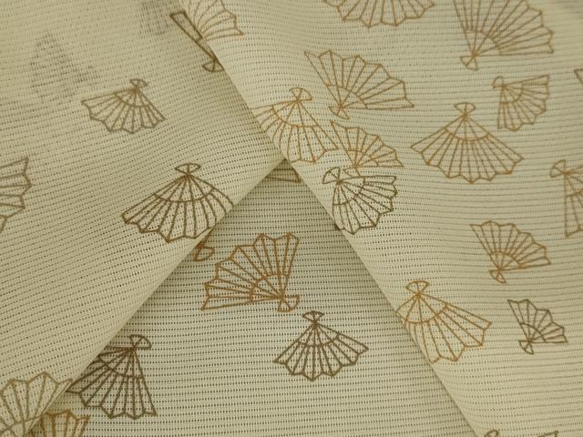 平和屋着物＊夏物　小紋　絽　扇散らし文　洗える着物　AABB8628st