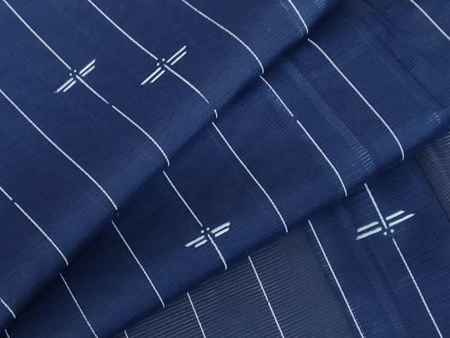 平和屋着物＊夏物　小紋　絽　トンボ　蜻蛉　勝虫　洗える着物　AABB8630st