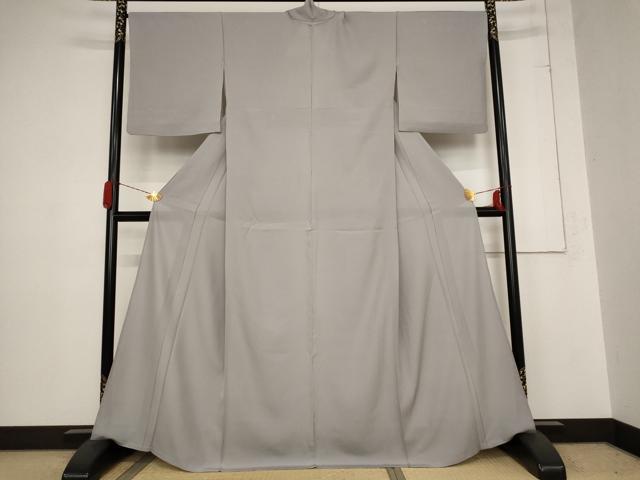 平和屋着物＊夏物　色無地　絽　鳩羽鼠色　正絹　逸品　AABB8641st