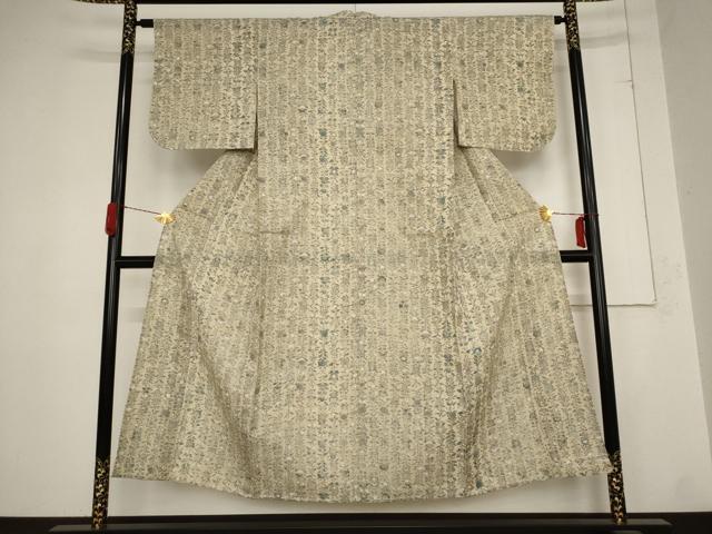 平和屋着物＊夏物　紗紬　更紗花文　正絹　逸品　AABB8674st