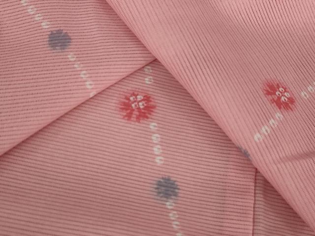 平和屋着物＊夏物　小紋　絽　枝花文　洗える着物　未使用　AABB8686st