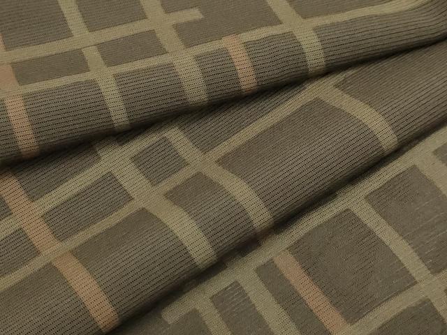 平和屋着物＊夏物　小紋　絽　格子　正絹　逸品　AABB8761sx