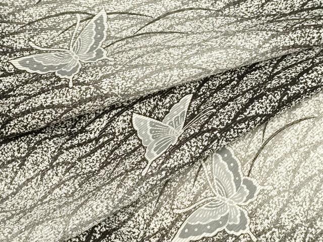 平和屋着物＊夏物　小紋　絽　舞蝶文　洗える着物　AABB8788sx