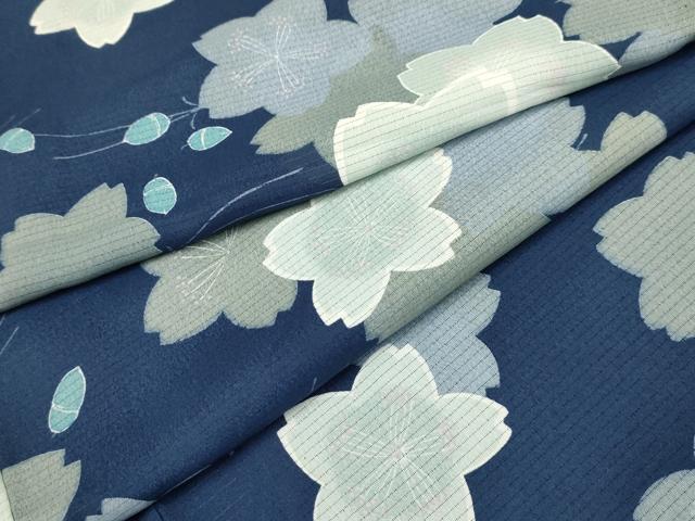 平和屋着物＊夏物　小紋　絽　吹き寄せ文　洗える着物　AABB8791sx