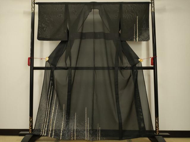 平和屋着物＊夏物　訪問着　絽　枝花文　金彩　洗える着物　AABB8798sx