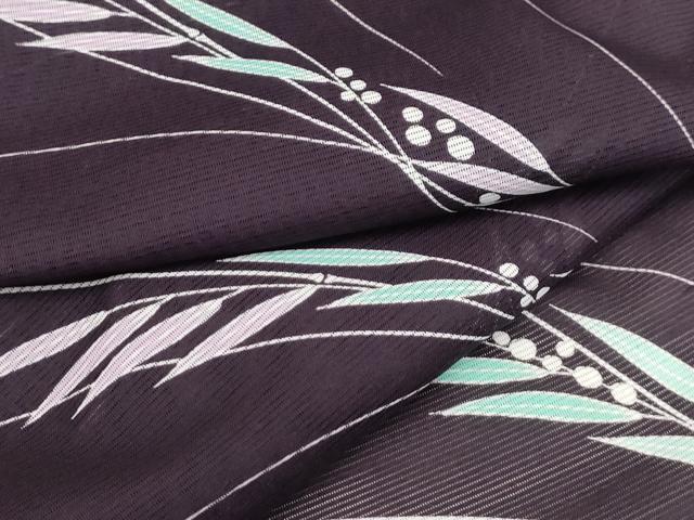 平和屋着物＊夏物　小紋　絽　草花文　洗える着物　AABB8819sx