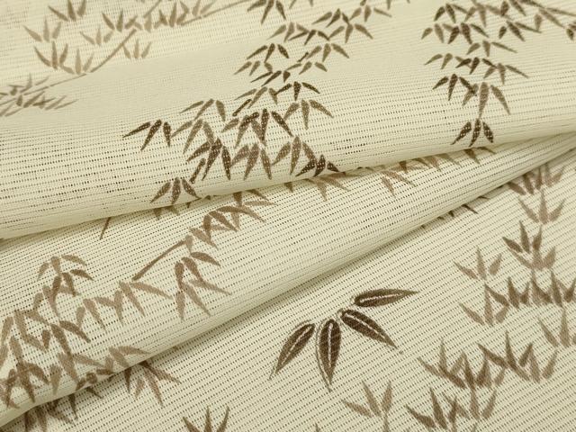 平和屋着物＊夏物　小紋　絽　笹竹文　洗える着物　AABB8846sx