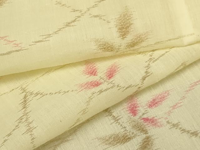 平和屋着物＊夏物　小紋　紗　枝花文　AABB8848sx