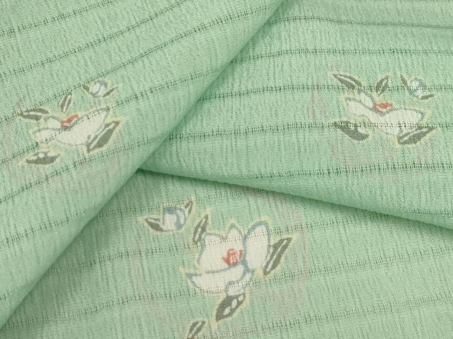 平和屋着物＊夏物　小紋　絽　花丸文　洗える着物　AABB8852sx