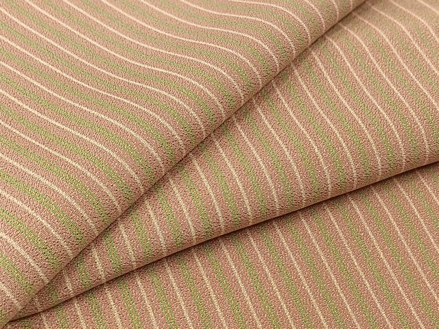 平和屋着物▽上質な小紋　単衣　縞　正絹　逸品　AABB9211jh