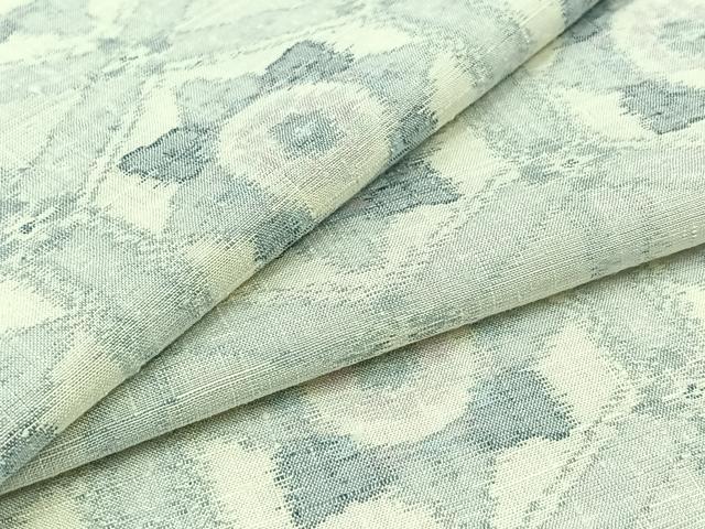 平和屋着物▽上質な紬　単衣　亀甲花文　正絹　逸品　AABB9213jh