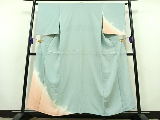 平和屋着物▽訪問着　単衣　雪輪文　暈し染め　鬼しぼ縮緬　正絹　逸品　AABB9233jh