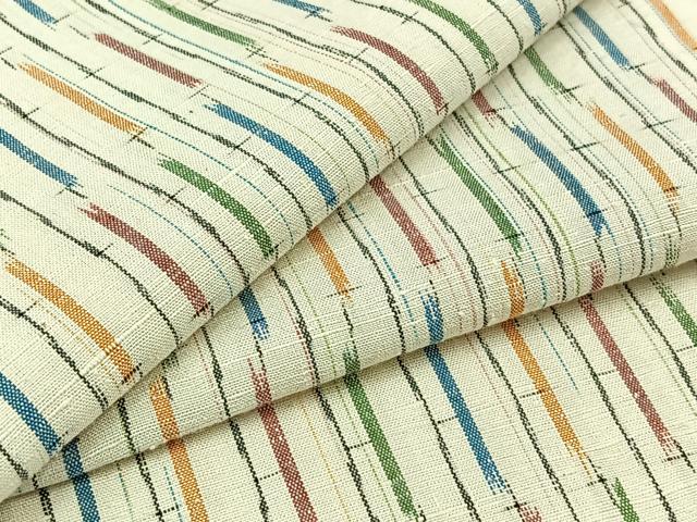 平和屋着物▽上質な紬　単衣　縞　正絹　逸品　AABB9238jh