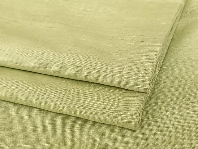 平和屋着物●上質な紬　色無地　根岸色　正絹　逸品　AABC0019zg