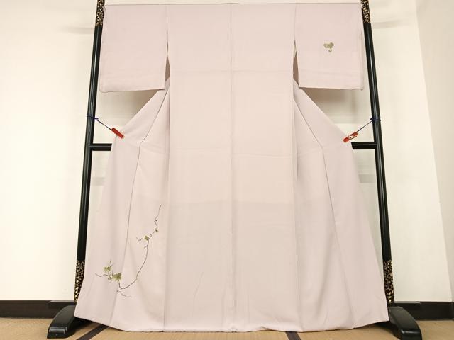 平和屋着物●訪問着　刺繍　南天蔦の葉文　正絹　逸品　AABC0036zg