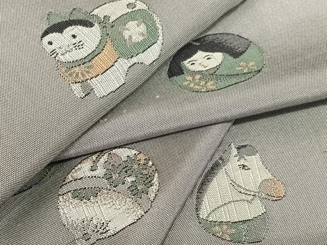 平和屋着物●京の名門・菱屋六右ェ門　紬　玩具文　正絹　逸品　AABC0087zg