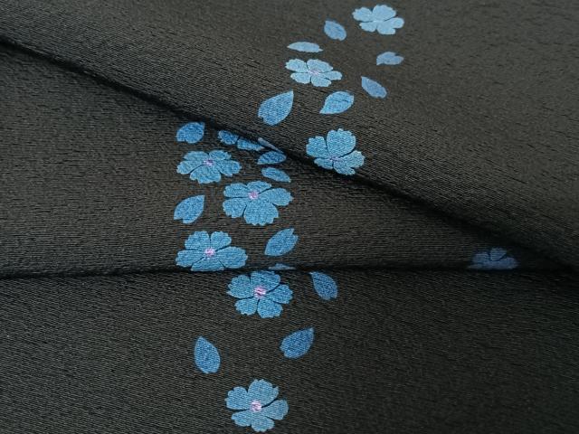 平和屋着物●上質な小紋　舞花文　正絹　逸品　AABC0158zg