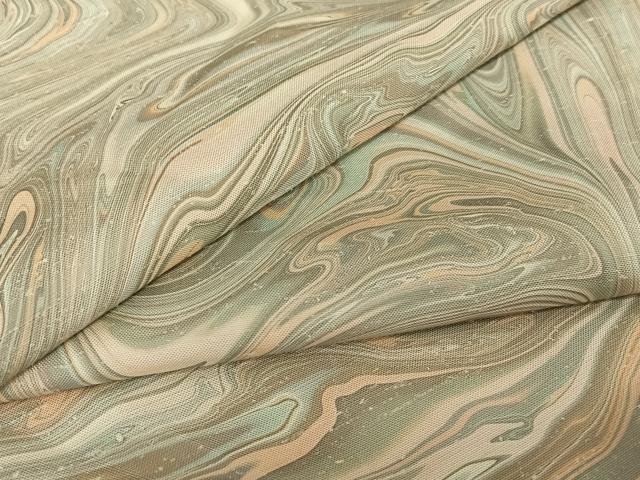 平和屋着物●上質な小紋　紬地　墨流し文様　正絹　逸品　AABC0172zg