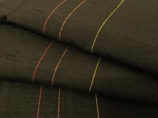 平和屋着物●上質な紬　縞　正絹　逸品　AABC0199zg