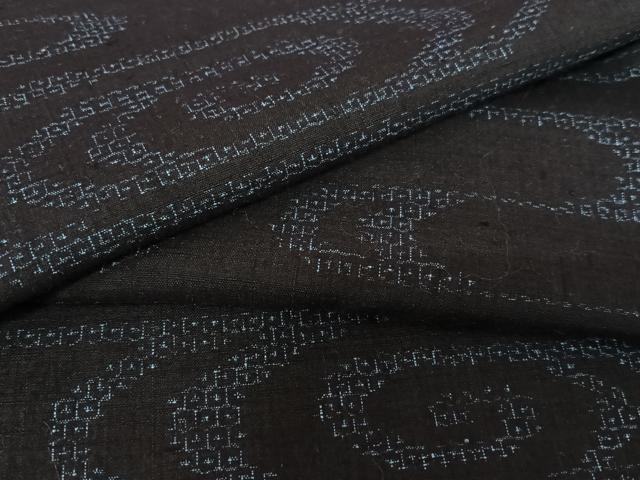 平和屋着物●本場結城紬　重要無形文化財　渦巻　正絹　逸品　未使用　AABC0207zg