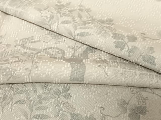 平和屋着物●上質な小紋　段違い草花文　花織　正絹　逸品　AABC0214zg