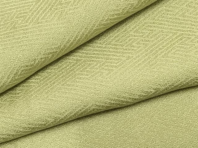 平和屋着物▽上質な色無地　単衣　紗綾型地紋　若菜色　伊と幸　反端付き　正絹　逸品　AABC0253fy