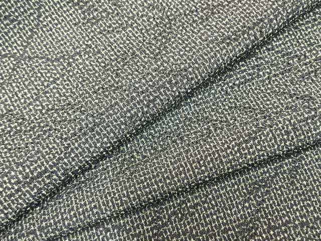 平和屋着物▽本塩沢　単衣　草葉文　正絹　逸品　AABC0256fy