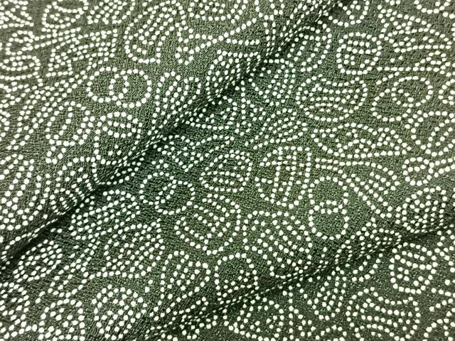 平和屋着物▽江戸小紋　単衣　器物文　黒地　ロング丈　洗える着物　AABC0296fy