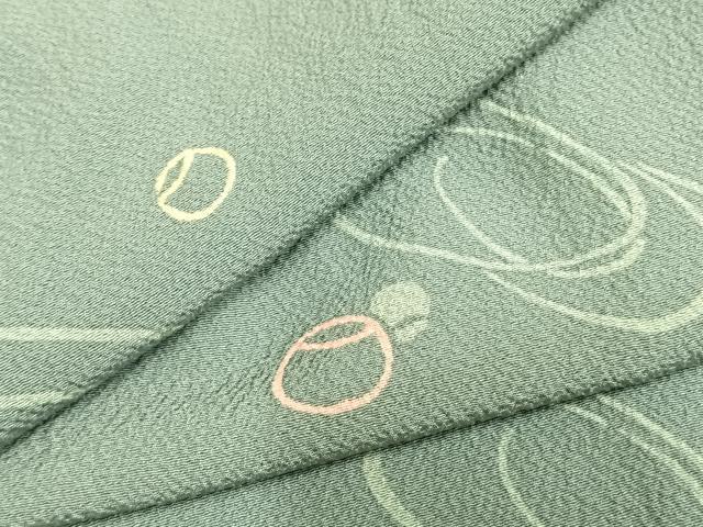 平和屋着物▽上質な小紋　単衣　丸文　正絹　逸品　AABC0328fy