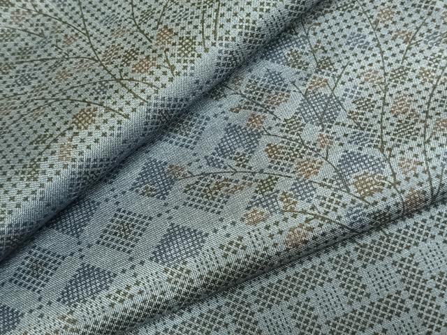 平和屋着物▽本場大島紬　単衣　色紙重ね文　正絹　逸品　AABC0370fy