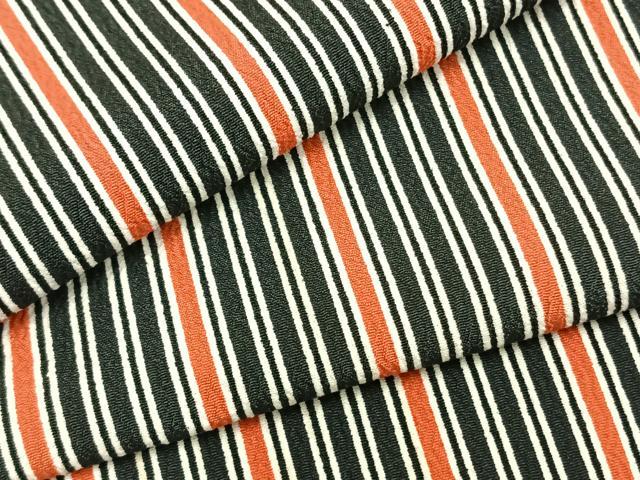 平和屋着物▽小紋　単衣　縞　洗える着物　AABC0400fy